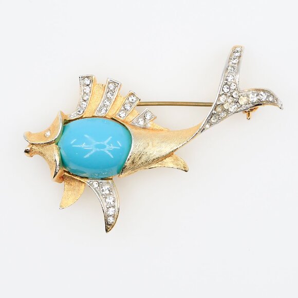 Boucher | Jewelry | Vintage Marcel Boucher Gold Tone Fish Brooch ...